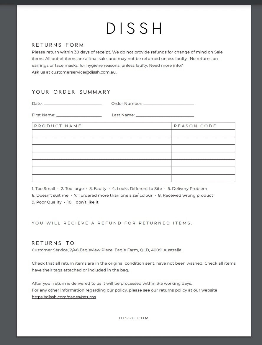 Dissh Return Policy: Simplified - PaperBeez