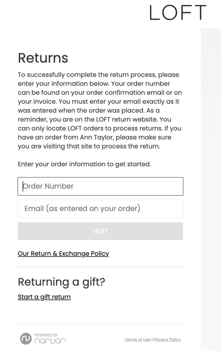 Loft Returns By Mail
